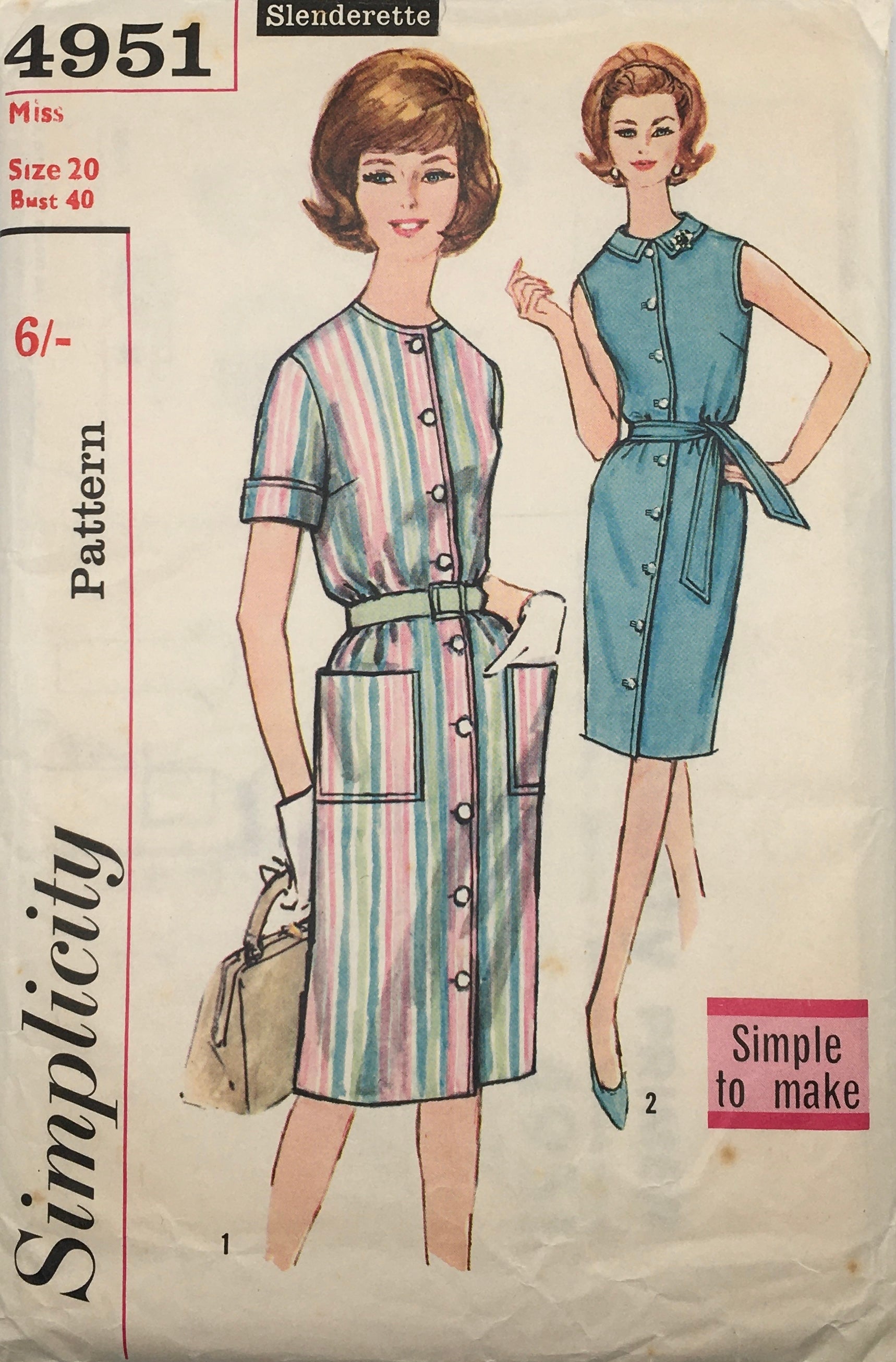 1960’s Vintage Sewing Pattern: Simplicity 4951 – Vintage Stitch Australia